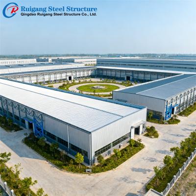 China Prefabricated Metal Building with Q355/Q235B Steel Grade and Hot-dip Galvanization for Wind Load Up to 300 km/h for sale