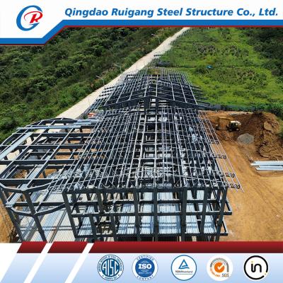 China Large-Span Space High Rise Tempered Glass Modular Construction Industrial Commercial Hybrid House Office Prefab Prefabricated Metal Steel Structure Building for sale