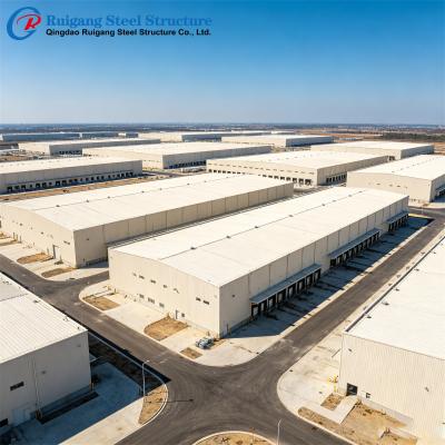 China Lightweight Prefab Steel Structure Warehouse Buildings With Coating Cycle Extension for sale