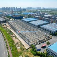 China Durable Clear-Span Design Steel Structure Warehouse with Hot-Dip Galvanization and 300 km/h Wind Load Resistance for sale