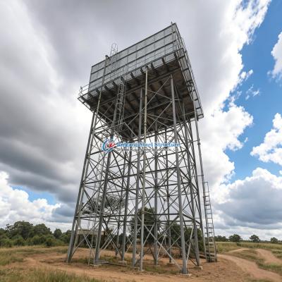China Customized Size And Height Hot Dip Galvanized Steel Structure Frame Elevated Water Tank Stand Tower 10m for sale
