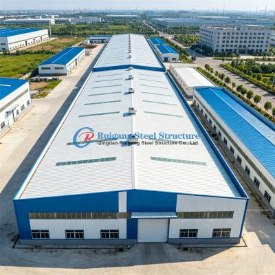 China Industrial Steel Structure Warehouse with Clear-Span Design, 300 km/h Wind Load & Hot-Dip Galvanization for sale