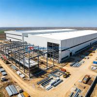China Clear-Span Design Prefabricated Steel Building with Galvanized Surface and 50+ Years Lifespan for sale