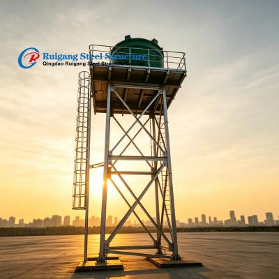 China Prefab Construction Material Steel Tower Water Tank, Anti-Rust Galvanized Overhead Water Tower for sale