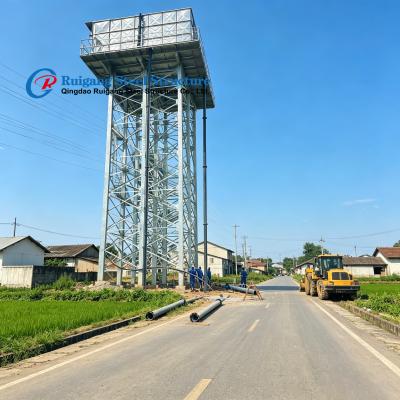 China Galvanized Steel Structure Platform Water Tank Tower, Prefab Elevated Water Storage Tower for Industrial Use for sale