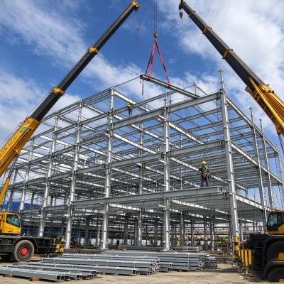 China 45m Large Span Prefab Steel Structure Warehouse, Heavy Duty Industrial Logistics Storage Building for sale