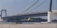 China Permanent Deck Steel Cable Suspension Bridge With Steel Truss for sale