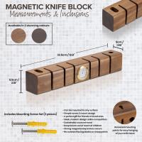 China Multifunctional Wood Magnetic Knife Holder with Thermometer and Hygrometer 325x55x50mm for sale
