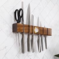 China Multifunctional Wood Magnetic Knife Holder with Thermometer and Hygrometer 325x55x50mm for sale