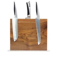 China 260x240x32 mm Double Sided Magnetic Knives Holder with Permanent Bamboo Acacia Walnut for sale