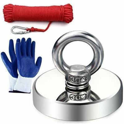 China 255lbs Pulling Force Round Neodymium Fishing Magnet for River Retrieving in Industries for sale