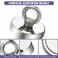 China 255lbs Pulling Force Round Neodymium Fishing Magnet for River Retrieving in Industries for sale