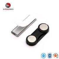 China Metal Name Tag Magnet Permanent Magnetic Name Tags Rectangle Ndfeb Magnet U-POLEMAG for sale