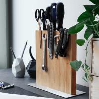 China 260x240x32 mm Double Sided Magnetic Knives Holder with Permanent Bamboo Acacia Walnut for sale