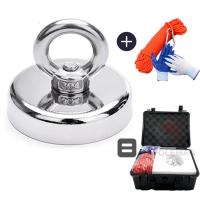 China 255lbs Pulling Force Round Neodymium Fishing Magnet for River Retrieving in Industries for sale