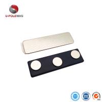 China 3m Self Adhesive Backing Plastic Name Badge Tags 12g Three Disc Magnets Bar Magnet for sale