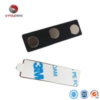China 3m Self Adhesive Backing Plastic Name Badge Tags 12g Three Disc Magnets Bar Magnet for sale