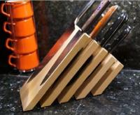 China Customized Logo Sustainable Wood Kitchen Magnetic Knife Block Holder for Sustainable for sale