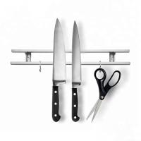 China Sturdy and Durable 18 Inch Square Tubes Stainless Steel Magnetic Knife Holder with Hook for sale