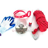 China Dia 60mm 350lbs Force Neodymium Magnet Fishing Kit with D10mm x L10M Rope Size for sale