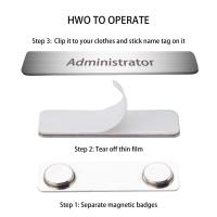 China Strong ABS Magnetic Name Badge Holders with Steel Back Plate Fastener and 3M Adhesive for sale