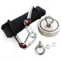 China 1200lbs Pull Force Neodymium Fishing Magnet With Rope for Strong Magnetic Pull for sale