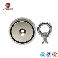 China 1200lbs Pull Force Neodymium Fishing Magnet With Rope for Strong Magnetic Pull for sale