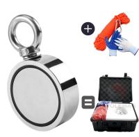 China NiCuNi Coated D75mm 880lbs Double Sided Fishing Magnet Bundle for River Lake Hunting for sale