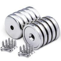 China Production Lead Time About 25-30 days D32x8mm Neodymium Magnetic Cup with Countersunk Hole for sale
