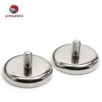China Composite Neodymium Magnet Strong Neodymium Cup Magnets with M4 Threaded Male Stud for sale