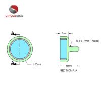 China Composite Neodymium Magnet Strong Neodymium Cup Magnets with M4 Threaded Male Stud for sale
