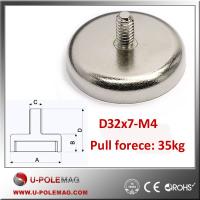 China Composite Neodymium Magnet Strong Neodymium Cup Magnets with M4 Threaded Male Stud for sale