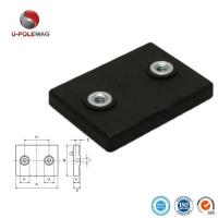 China Custom Rubber Coated Neodymium Rectangular Magnets Grade neodymium magnet with Two Holes for sale