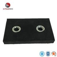 China Custom Rubber Coated Neodymium Rectangular Magnets Grade neodymium magnet with Two Holes for sale