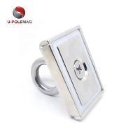 China Customized Rectangular Square Pot Magnet with M10 Eyebolt Screw and 330lbs Pull Force for sale