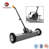China 24 Inch Heavy Duty Roofing Industry Wheel Type Pick Up Tools Nails Screws Magnetic Floor Sweeper for sale