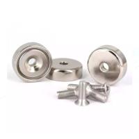 China Neodymium Magnet Custom Cup Tool Holder with Countersunk Screw Bolt ISO9001 Certified for sale