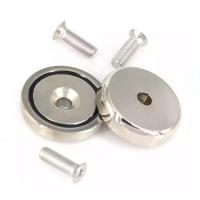 China 5.5mm Screw Size Industrial Magnet Customized NeFeB Pot Magnet With Countersunk Hole Ring for sale
