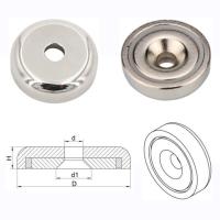 China 5.5mm Screw Size Industrial Magnet Customized NeFeB Pot Magnet With Countersunk Hole Ring for sale