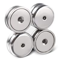 China Neodymium Magnet N52 Round Base with Countersunk Hole ±0.05MM Tolerance Strong Magnet for sale