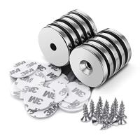 China Neodymium Magnet N52 Round Base with Countersunk Hole ±0.05MM Tolerance Strong Magnet for sale