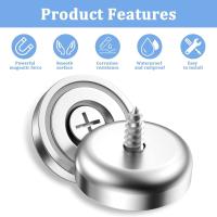 China D20 MM 20lbs NdFeB Pot Magnet with Countersunk Hole Total height H 7.2 mm Hole d1 4.5 mm for sale