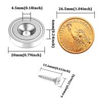 China D20 MM 20lbs NdFeB Pot Magnet with Countersunk Hole Total height H 7.2 mm Hole d1 4.5 mm for sale