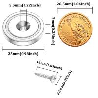 China Super Power 25mm Cup Magnet with Countersunk Hole Strength approx. 19kg Hole d1 5.5mm for sale
