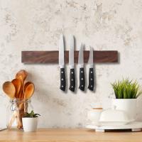 China ISO9001/ISO14001/CE/ROHS Approved Walnut/Rubberwood/Maple/Cherry Magnetic Knife Block for sale