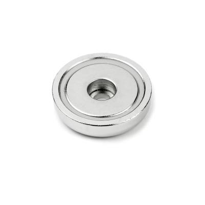 China 32mm Neodymium Pot Magnet with Countersunk Hole 32kg Pull Capacity 1.26 inch Diameter for sale