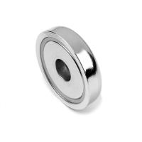 China 32mm Neodymium Pot Magnet with Countersunk Hole 32kg Pull Capacity 1.26 inch Diameter for sale