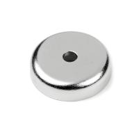China 32mm Neodymium Pot Magnet with Countersunk Hole 32kg Pull Capacity 1.26 inch Diameter for sale