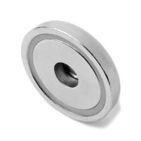 China D42mm Pot Magnet with Round Cup Neodymium Magnetic Base and Strong Displacement Force for sale