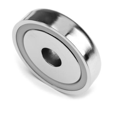 China 35 LB Pull Power Mounting Magnets featuring Counterbored Hole and Pot Diameter D 60 mm for sale